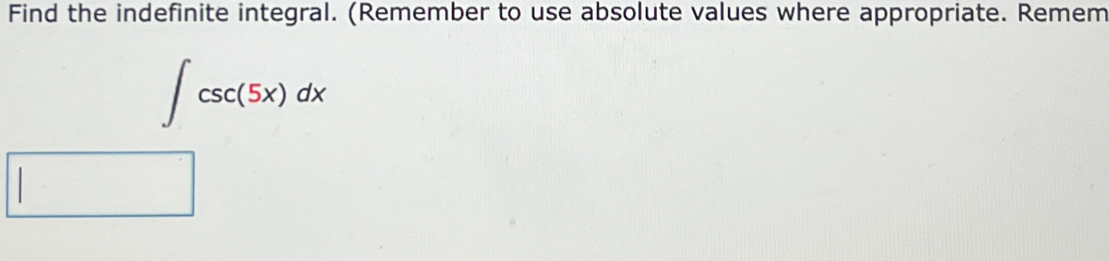 Solved Find the indefinite integral. (Remember to use | Chegg.com