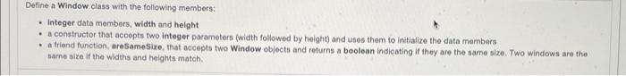 Solved Write a full class definition for a class named | Chegg.com