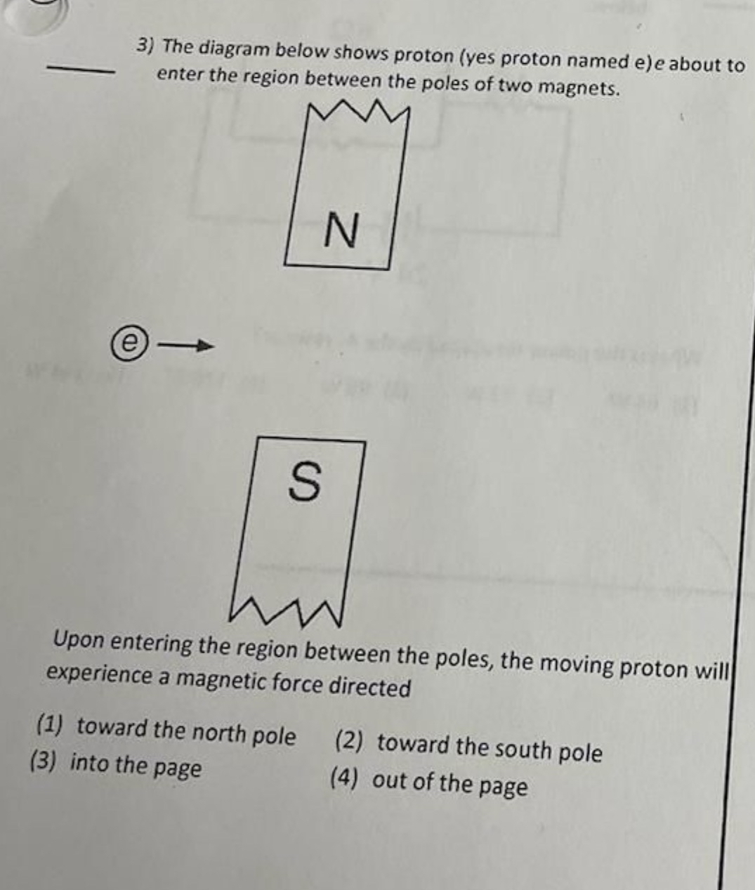 Solved The diagram below shows proton (yes proton named e) e | Chegg.com