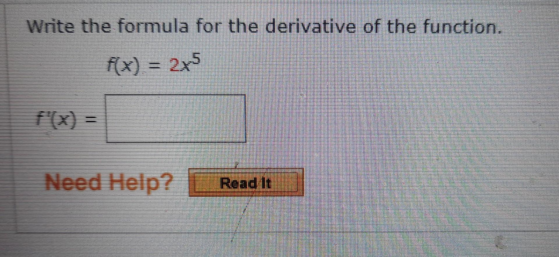 Solved Write the formula for the derivative of the function. | Chegg.com