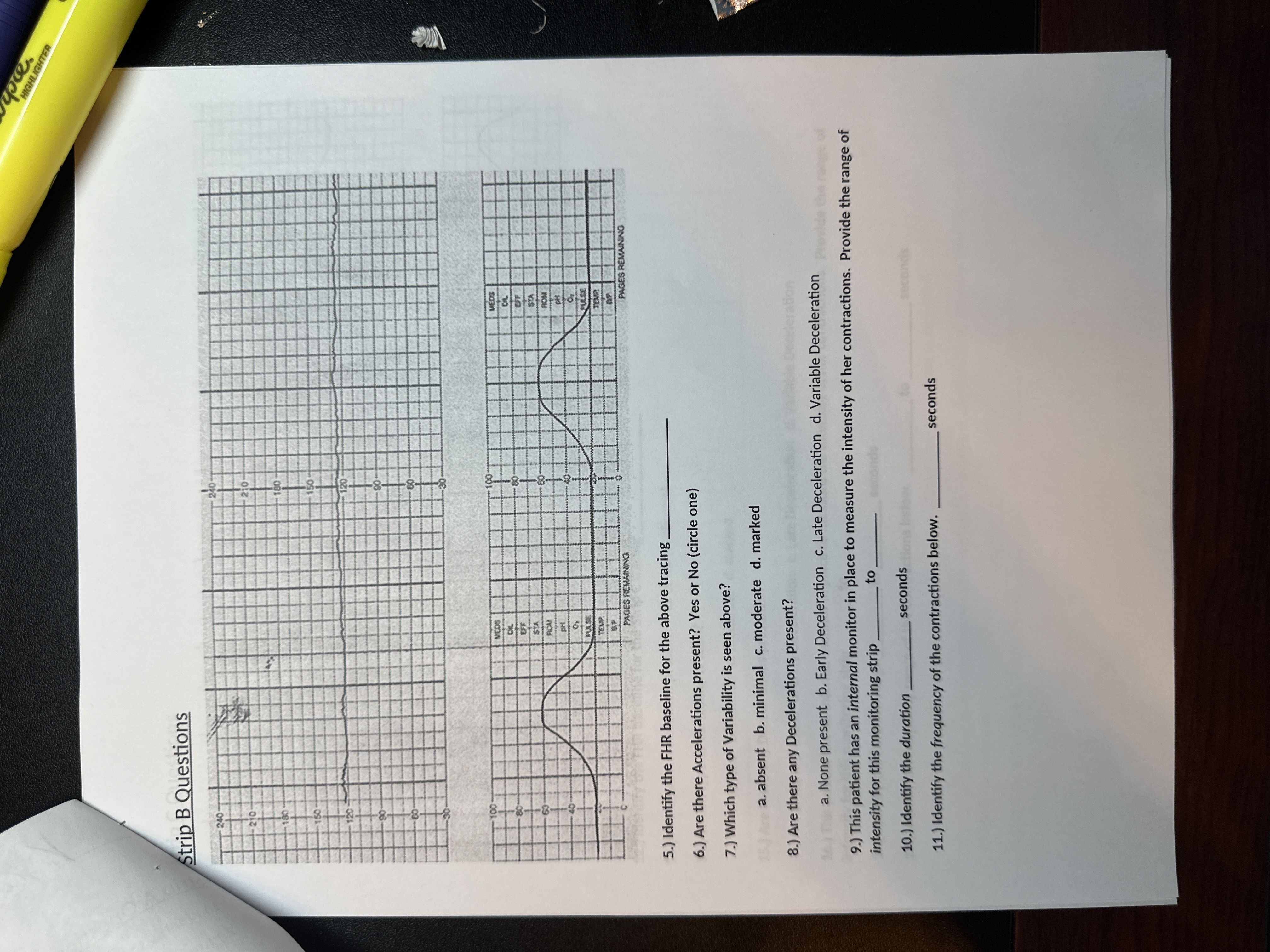 Solved 5.) ﻿Identify the FHR baseline for the above tracing | Chegg.com