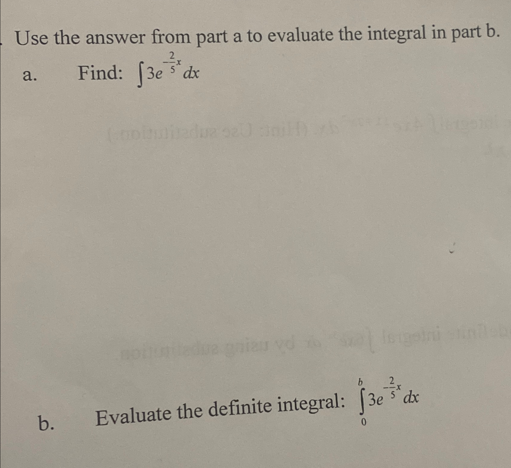Solved Use the answer from part a to evaluate the integral | Chegg.com