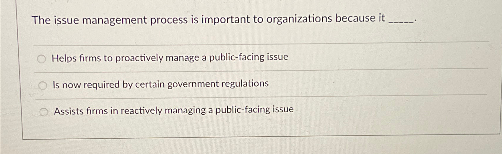 Solved The issue management process is important to | Chegg.com