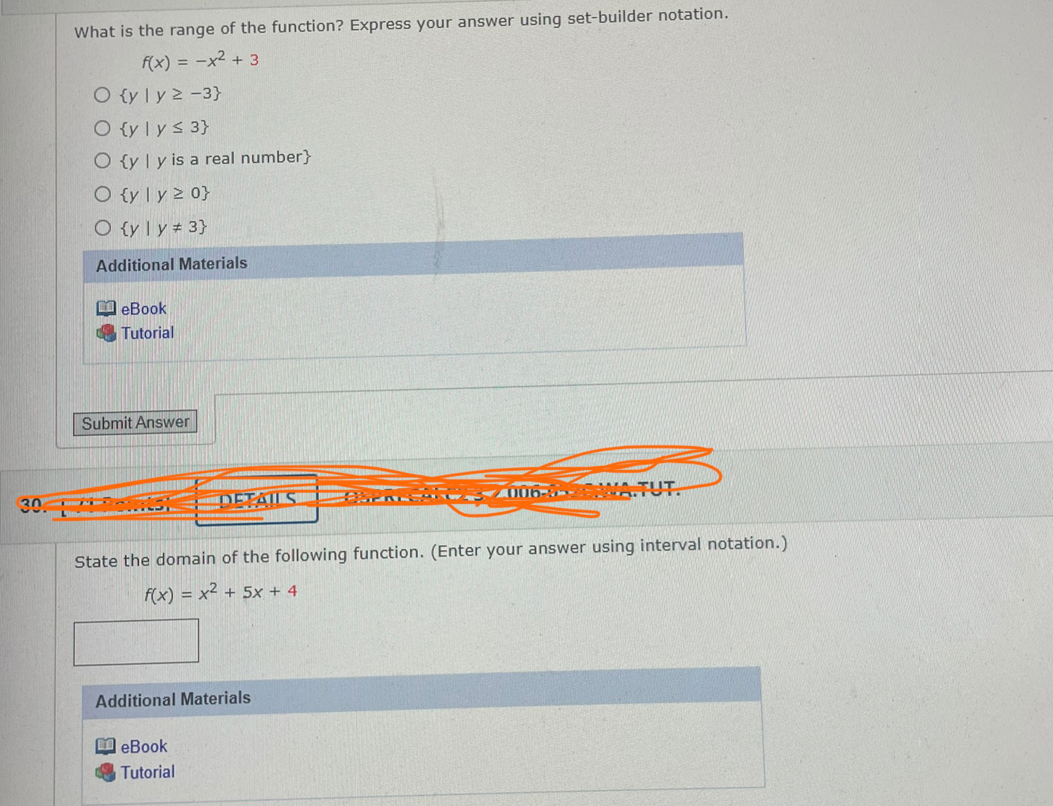 Solved What is the range of the function? Express your | Chegg.com