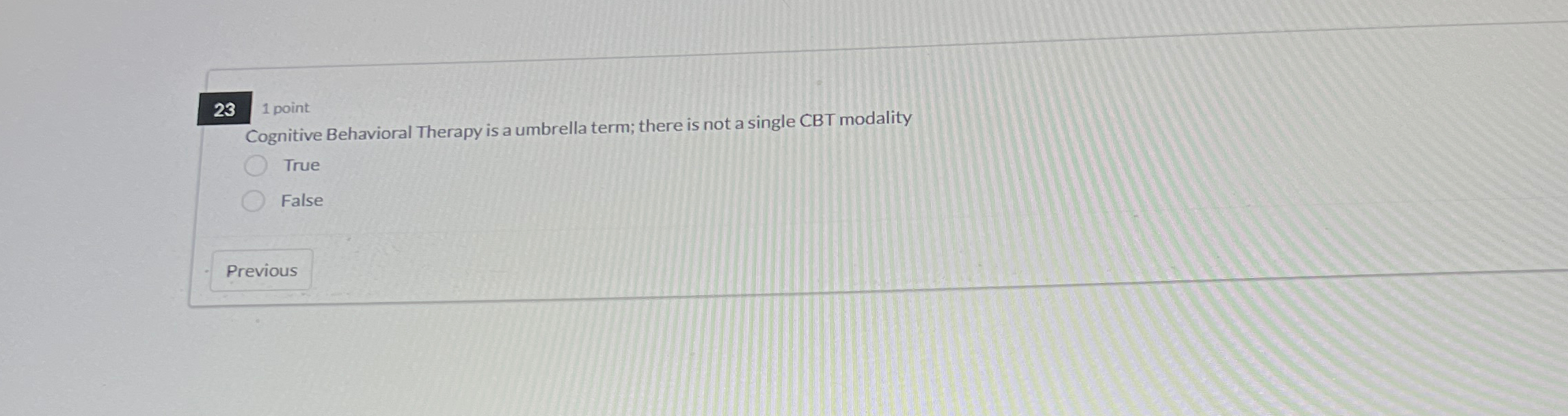 Solved 231 ﻿pointCognitive Behavioral Therapy is a umbrella | Chegg.com