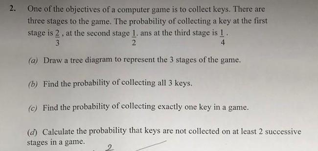 Solved 2. One of the objectives of a computer game is to | Chegg.com