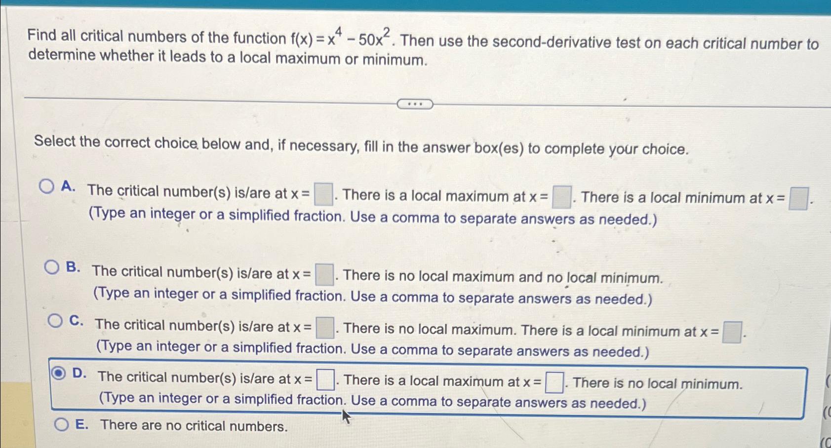 Solved Find all critical numbers of the function | Chegg.com