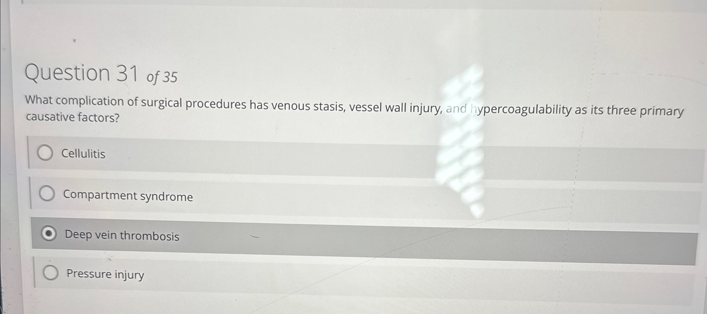 Solved Question 31 ﻿of 35What complication of surgical | Chegg.com
