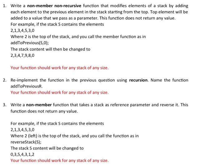 Solved 1. Write a non-member non-recursive function that | Chegg.com