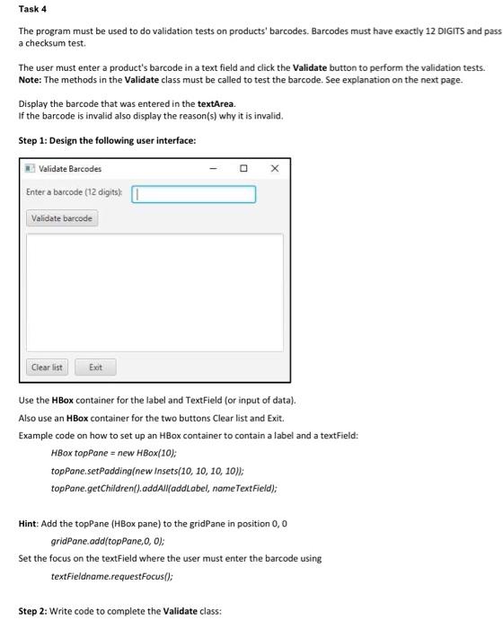 Solved The program must be used to do validation tests on | Chegg.com