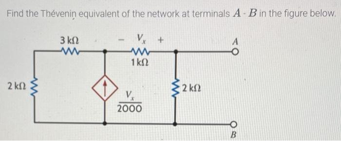 Solved Use Thévenin's theorem to find V. in the network | Chegg.com