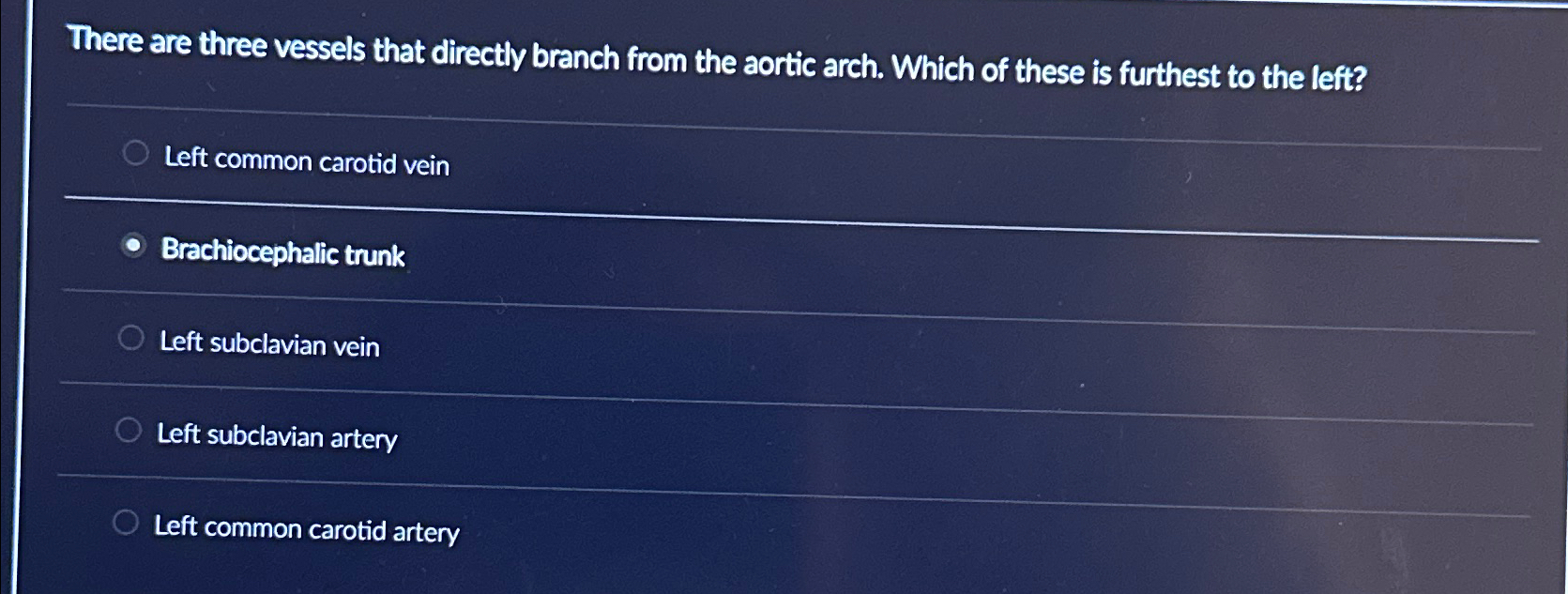Solved There are three vessels that directly branch from the | Chegg.com