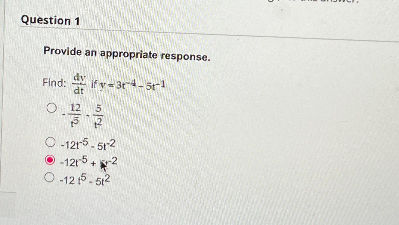 Solved Question 1provide An Appropriate Response ﻿find