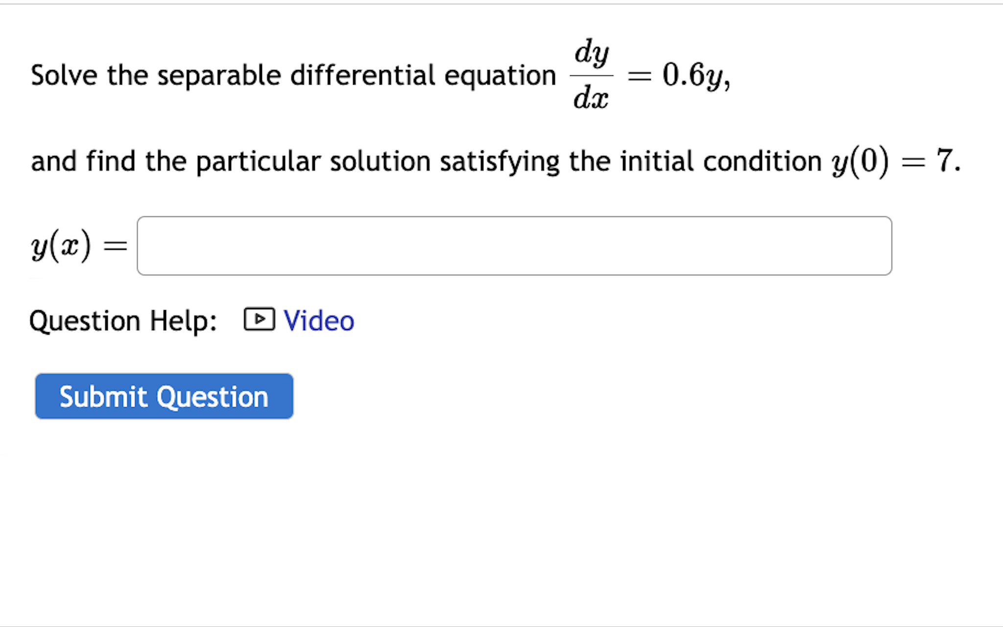 Solved Solve the separable differential equation | Chegg.com