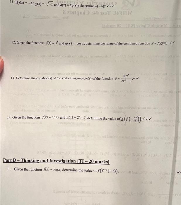 Solved 11. If f(x)=−4x,g(x)=−x and h(x)=f(g(x)), determine | Chegg.com