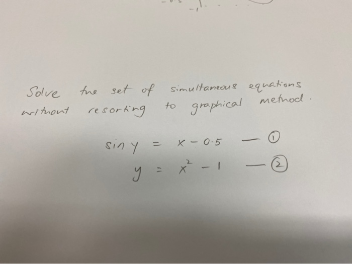Solved Solve simultaneous equations the set of resorting to | Chegg.com