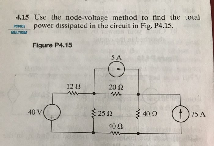 Solved 4.15 Use the node-voltage method to find the total | Chegg.com