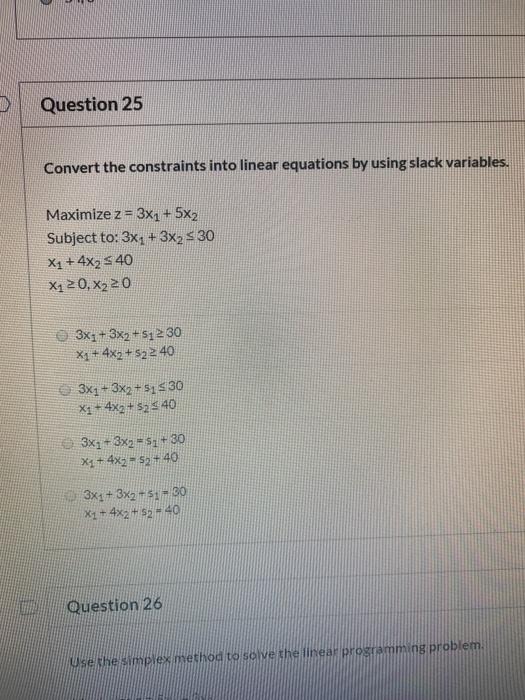 Solved Question 25 Convert the constraints into linear | Chegg.com