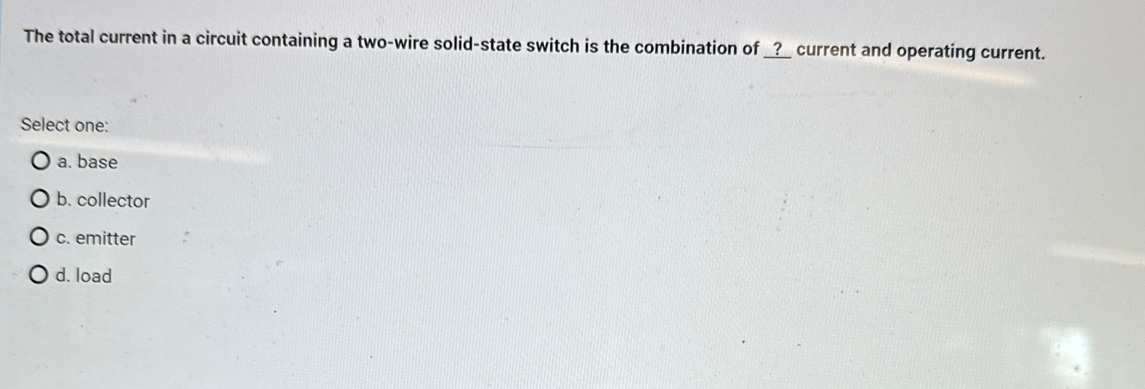 Solved The total current in a circuit containing a two-wire | Chegg.com