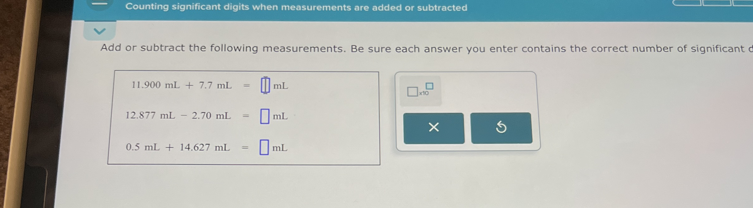 Solved Counting significant digits when measurements are | Chegg.com