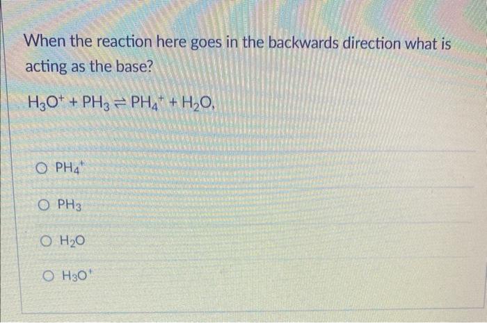 Solved When the reaction here goes in the backwards | Chegg.com