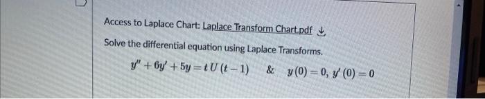 Solved Access to Laplace Chart: Laplace Transform Chart.pdf | Chegg.com