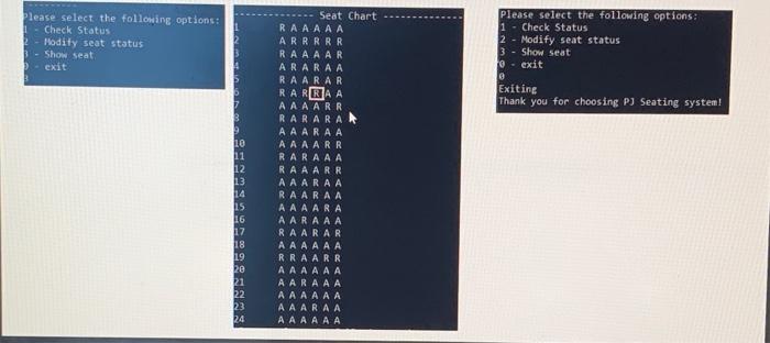 Solved Write a program in C++ to manage airline seating | Chegg.com