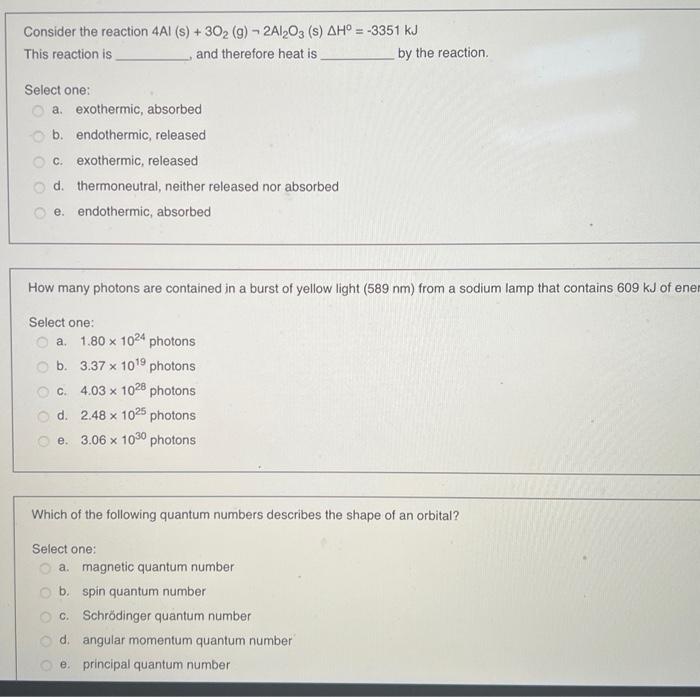 Solved Consider the reaction 4Al(s)+3O2( g)−2Al2O3( | Chegg.com