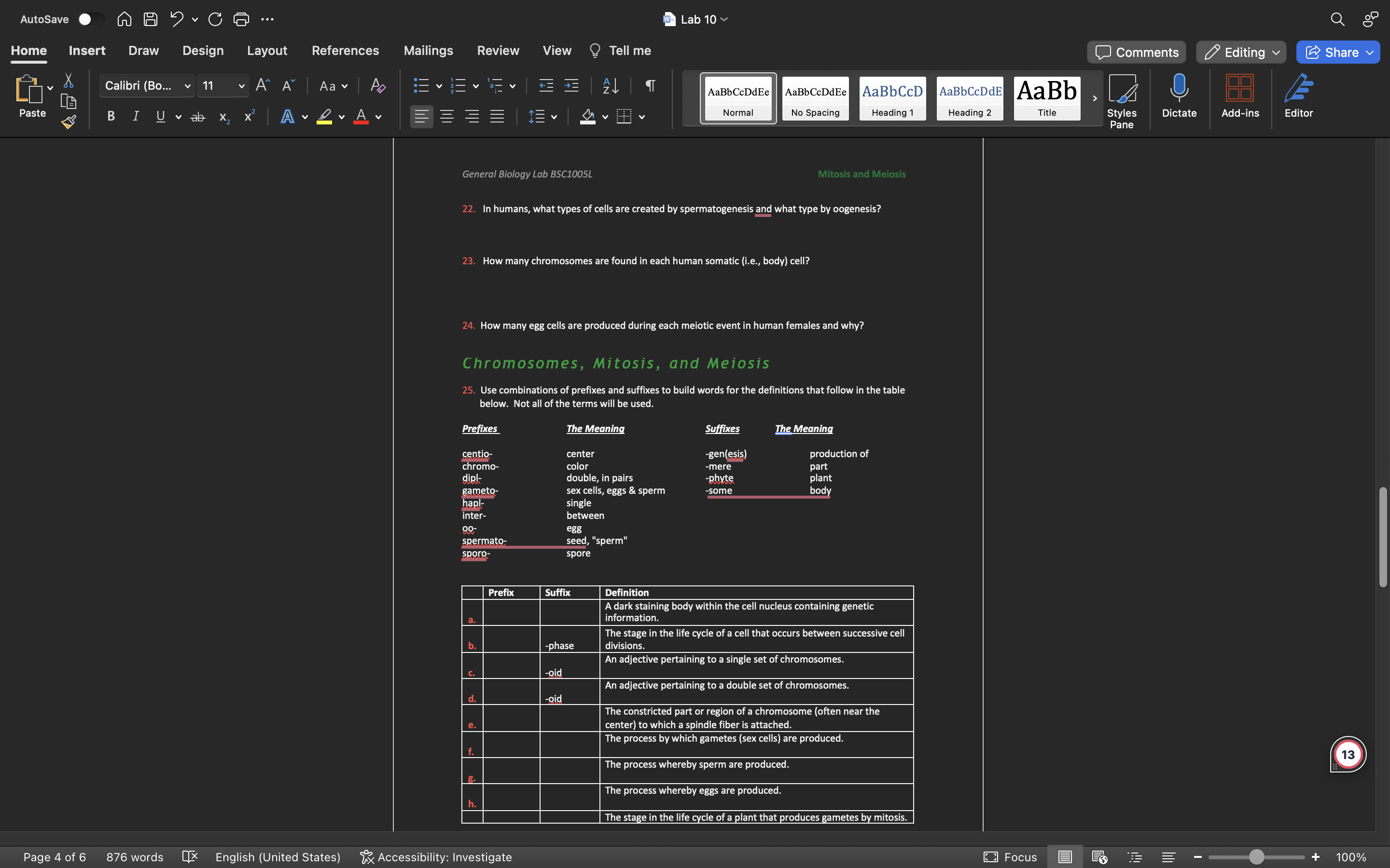 Solved Fill out the worksheet on mitosis | Chegg.com