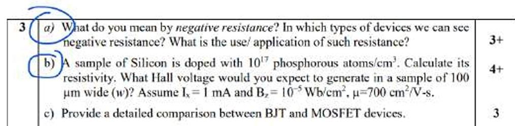 a) What do you mean by negative resistance? In which | Chegg.com