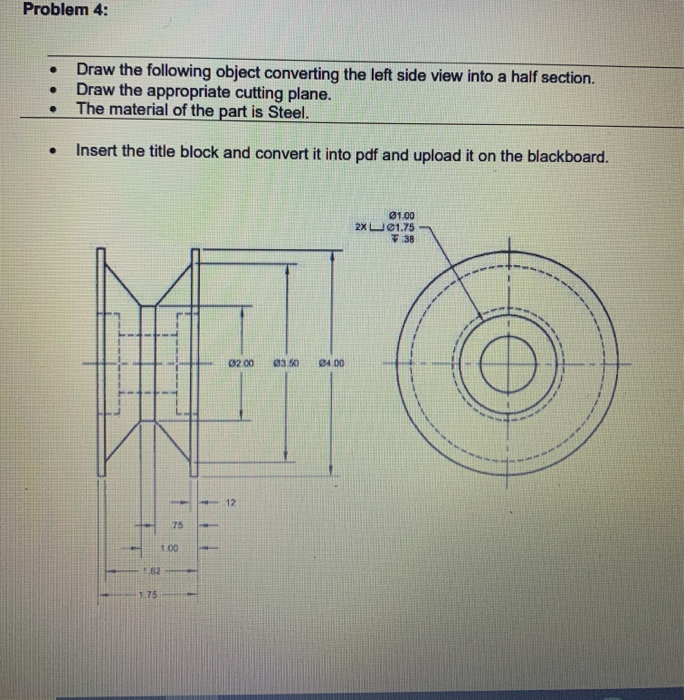 Solved Problem 4: Draw the following object converting the | Chegg.com