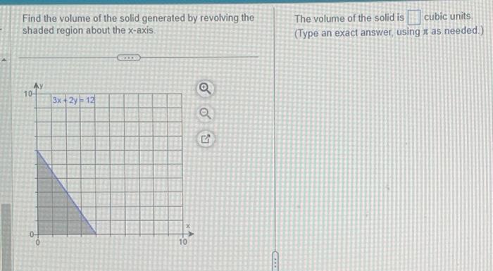 Solved Find the volume of the solid generated by revolving | Chegg.com