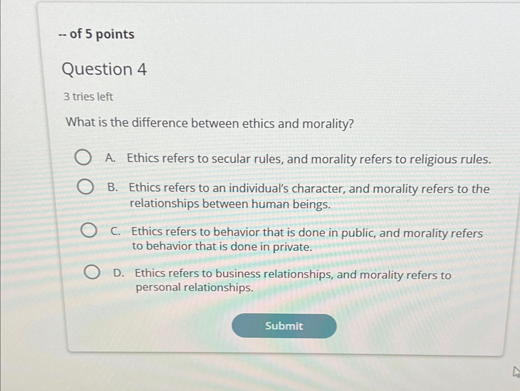Solved of 5 ﻿pointsQuestion 43 ﻿tries leftWhat is the | Chegg.com