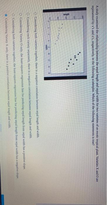 Solved A study examined the relationship between the sepal | Chegg.com
