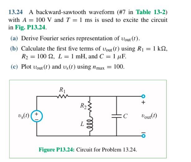 Solved 13.24 A backward-sawtooth waveform (\#7 in Table | Chegg.com