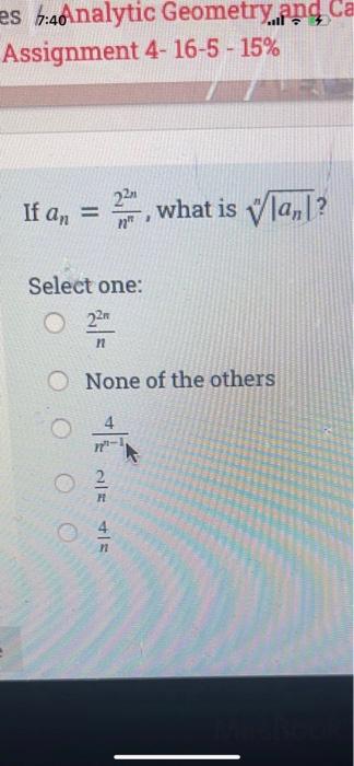 Solved es 5:40\nalytic Geometry.and Assignment 4-16-5 - 15% | Chegg.com