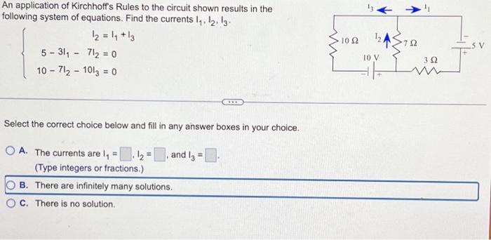 Solved An application of Kirchhoff's Rules to the circuit | Chegg.com