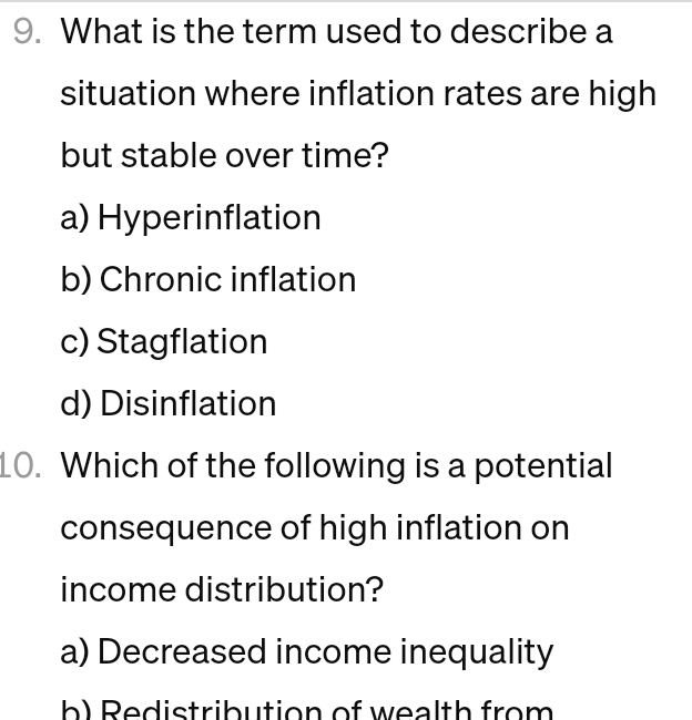 Solved Economics: What is the term used to describe a | Chegg.com