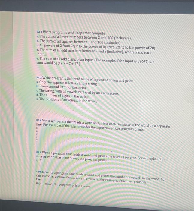 Solved P4.1 Write programs with loops that compute a. The | Chegg.com