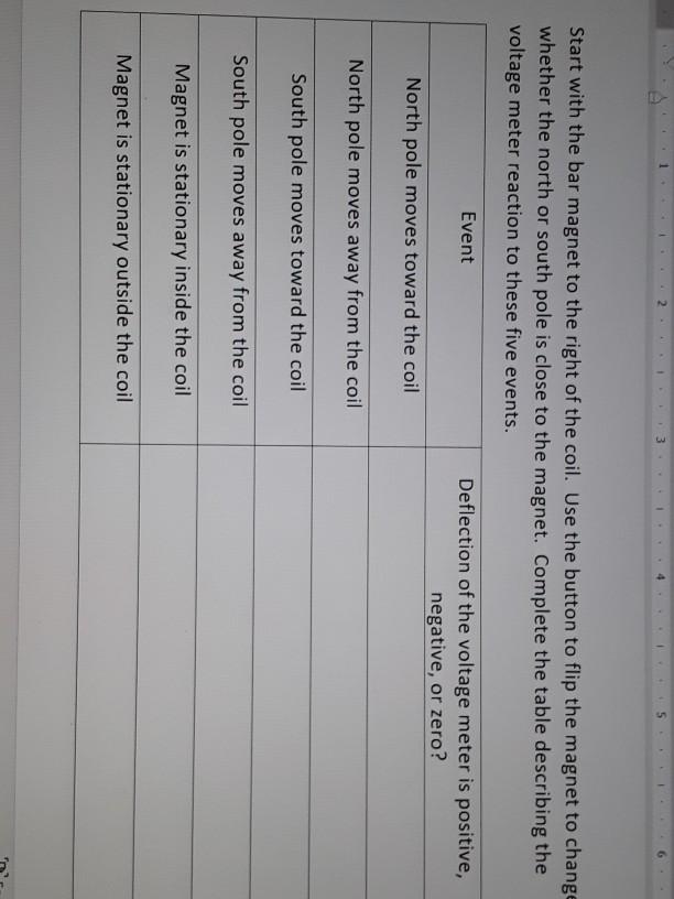 Solved 1. fill the chart 2. if the magnet is not moving | Chegg.com