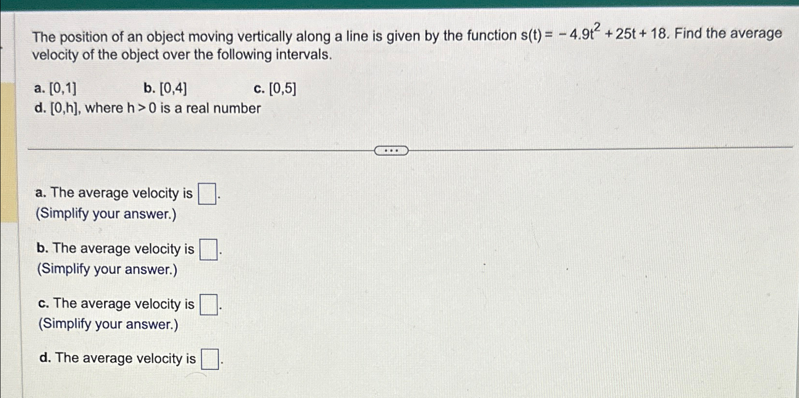 Solved The position of an object moving vertically along a | Chegg.com
