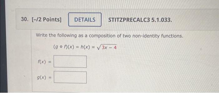 Solved Write the following as a composition of two | Chegg.com