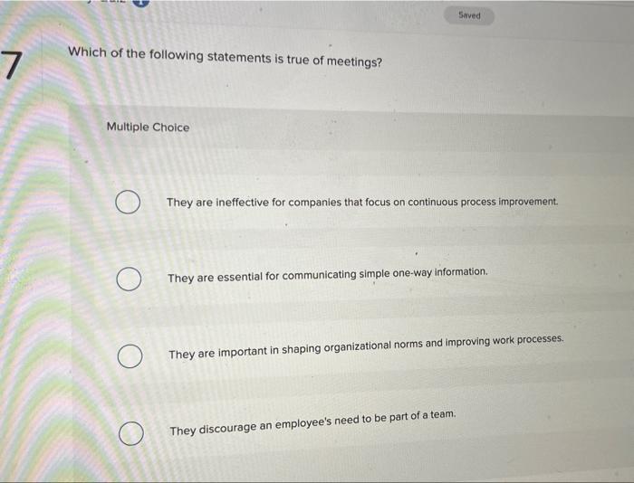 Solved Saved Which of the following statements is true of | Chegg.com
