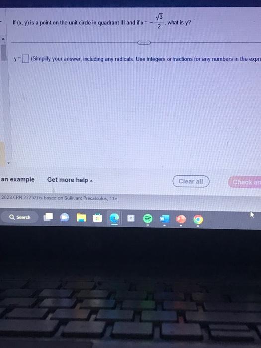 Solved If (x,y) is a point on the unit circle in quadrant | Chegg.com