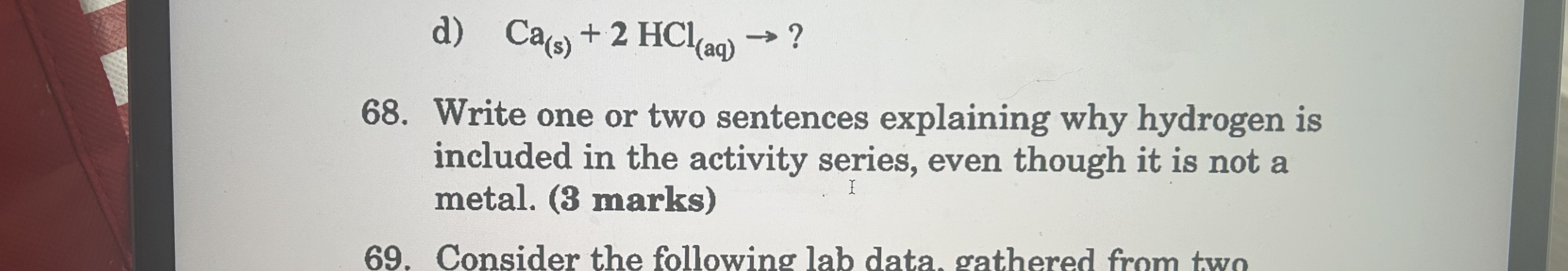 Solved 68. ﻿Write one or two sentences explaining why | Chegg.com