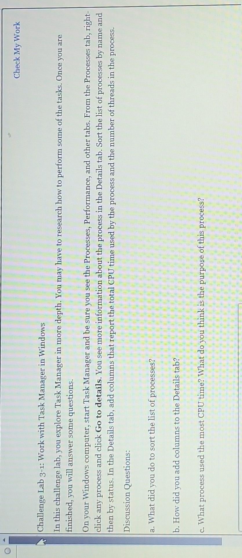 Solved Challenge Lab 3-1: Work with Task Manager in Windows | Chegg.com