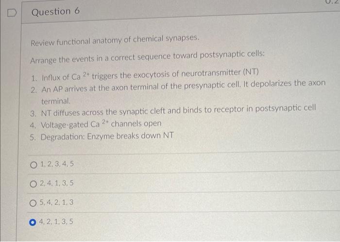 Solved Review functional anatomy of chemical synapses. | Chegg.com