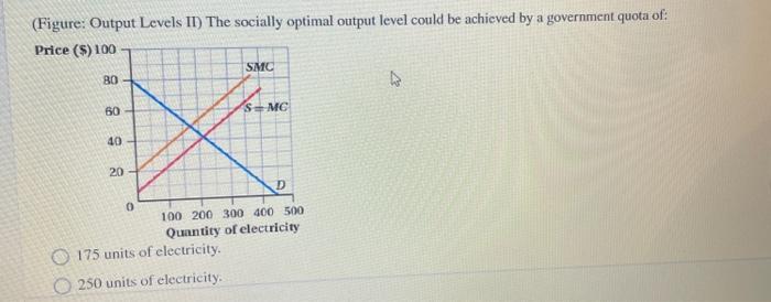 Solved (Figure: Output Levels II) The socially optimal | Chegg.com