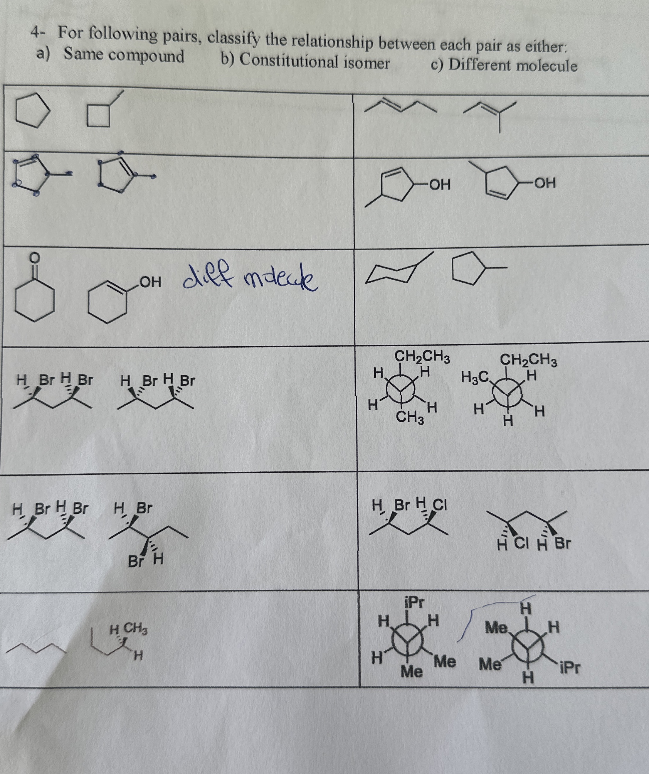 Solved 4- ﻿For following pairs, classify the relationship | Chegg.com
