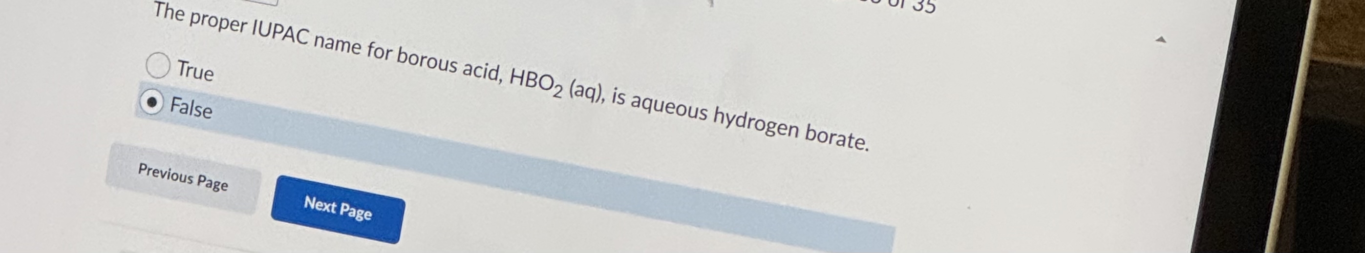 Solved The proper IUPAC name for borous acid, HBO2 (aq), ﻿is | Chegg.com